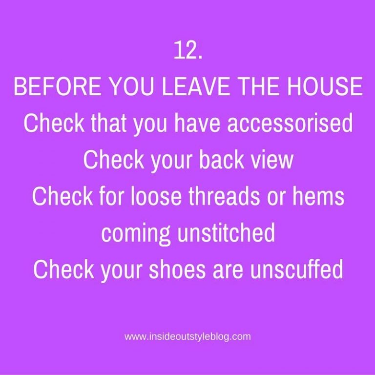 Style Checklist Before You Leave the House — Inside Out Style